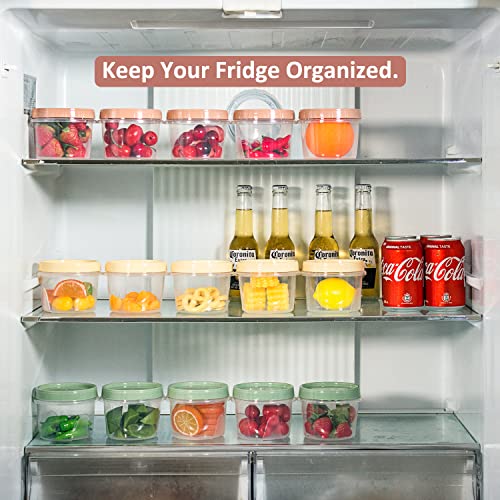 Twist Top Deli Containers 16 Oz, 15 Pack Screw Top Containers for Food Storage with Twist Lock Seal Lid, Stackable Reusable Round Twist Cap Plastic Container for Food Soup, Yellow/Green/Red Ocher