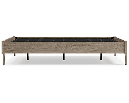 Signature Design by Ashley Oliah Contemporary Full Platform Bed, Natural Wood Grain