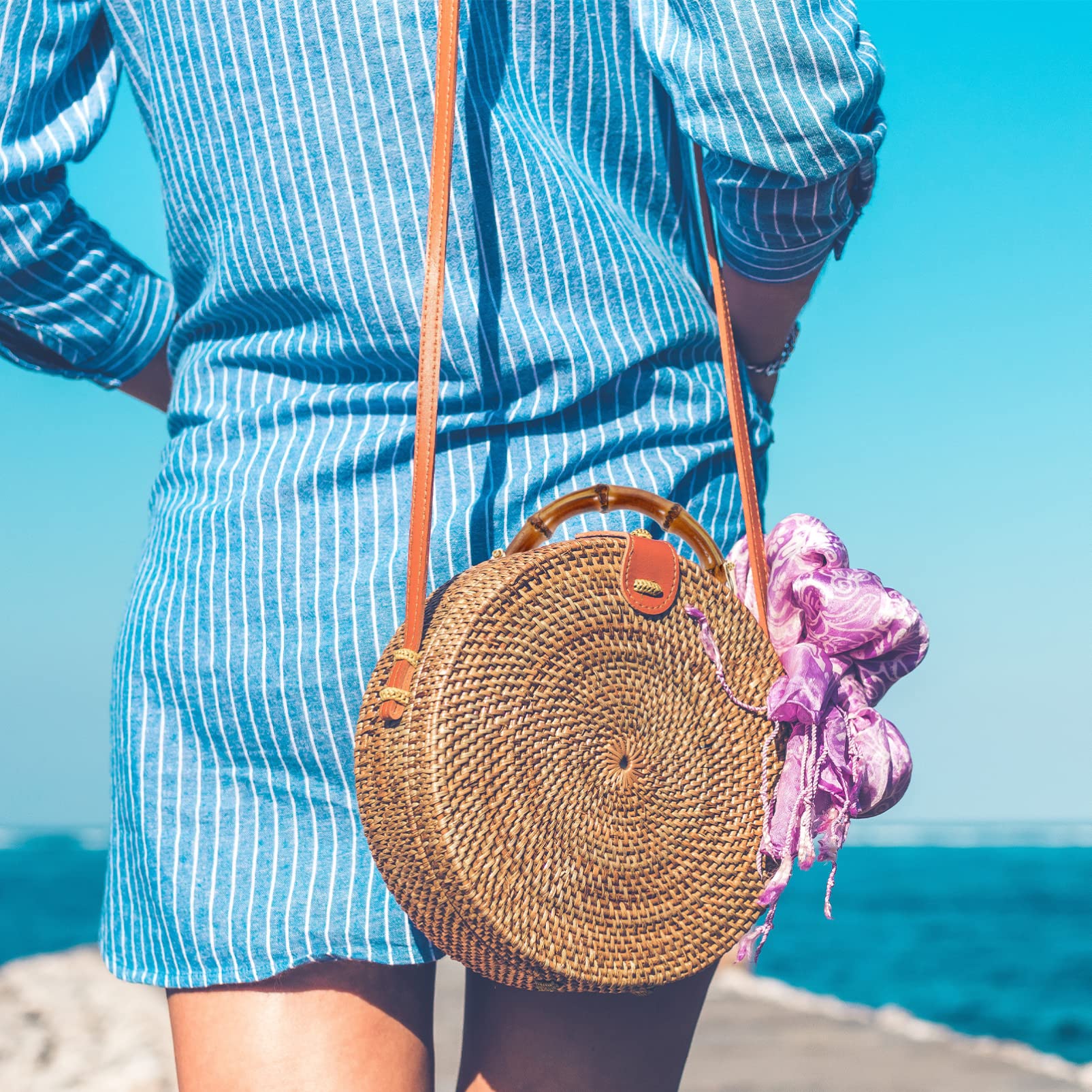 Wooden Handmade Handbag Handles U Shaped Handles Straw Bag Strap DIY Bags Accessories for Crossbody Bag Purse