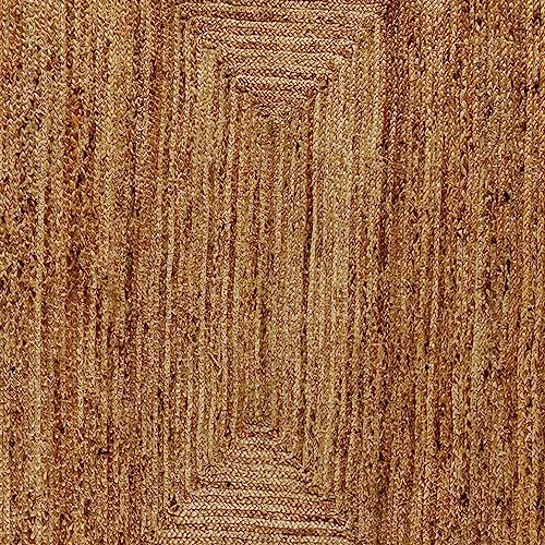 Taylor & Logan Prima Natural Fiber Jute Area Rug 8' x 10' - Braided Indoor Jute Rug - Natural Area Rugs