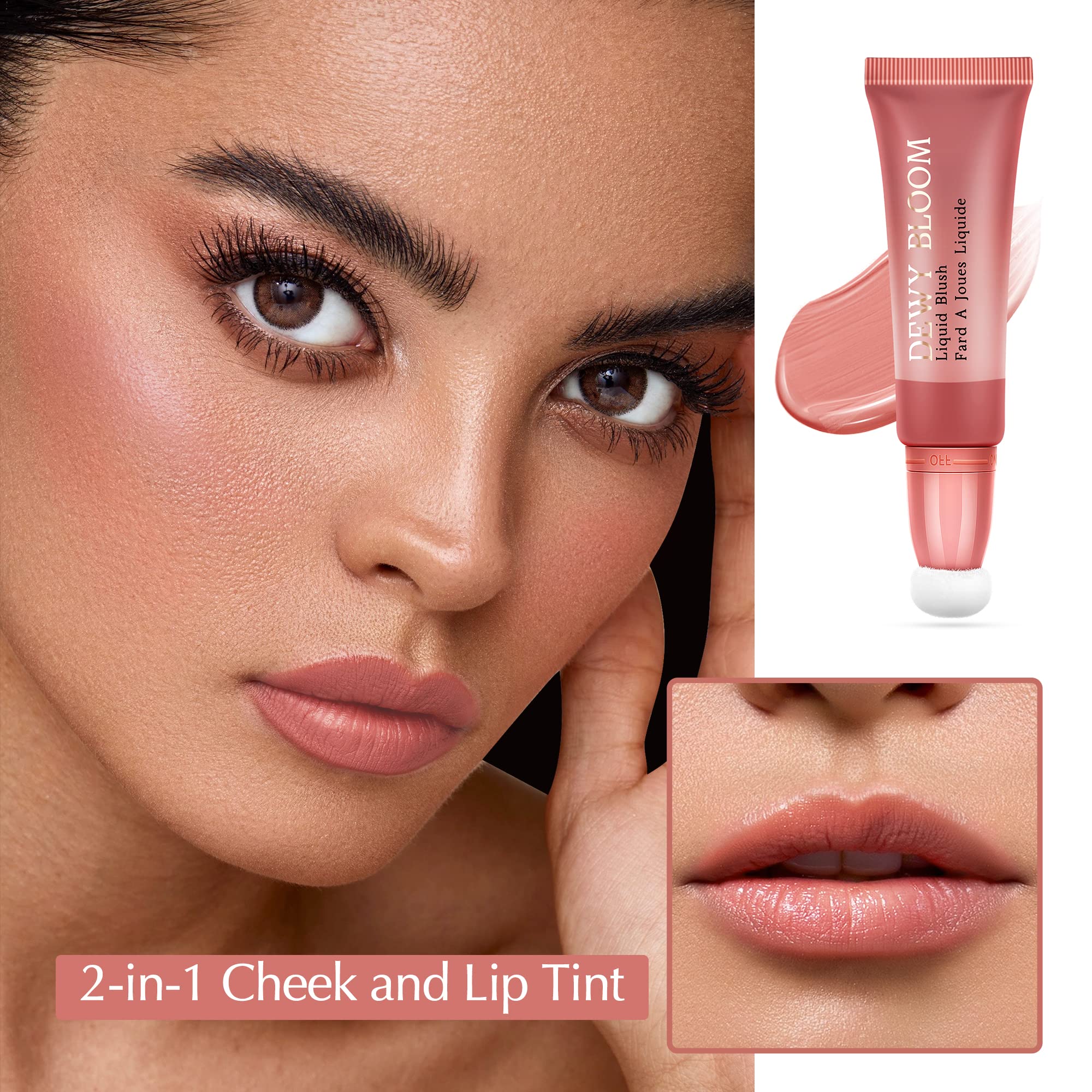 Cilrofelr Makeup Liquid Blush, Blush Beauty Wand, Natural-looking Liquid Blush Wand Dewy Finish, Highly Pigmented, Easily Blendable, Weightless, Long-wearing |#101-Ravishing Soft Pink 0.34fl.oz