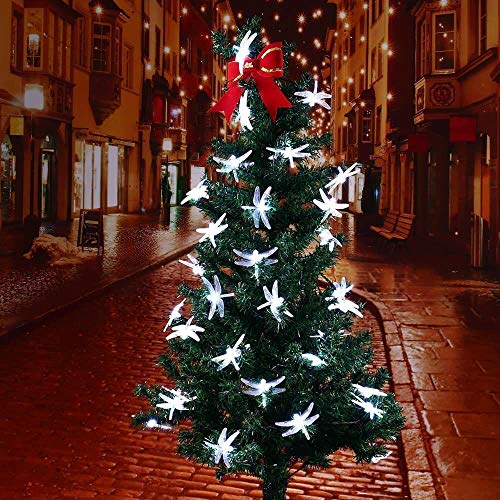 SEMILITS Solar String Light Waterproof Outdoor Fairy Lights 22Ft 30 Crystal Dragonfly LEDs for Pation,Homes,Gardens