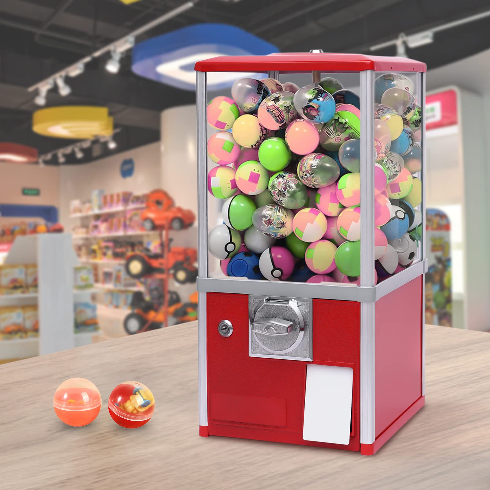 Cbhfmljd Vending Machine Candy Gumball Machine Large Load Capacity Gumball Vending Machines 1.1-2.1β Ball for Selling Small Capsule Toys, Candy, Pinballs, Retail Stores, Amusement Parks, Hypermarkets