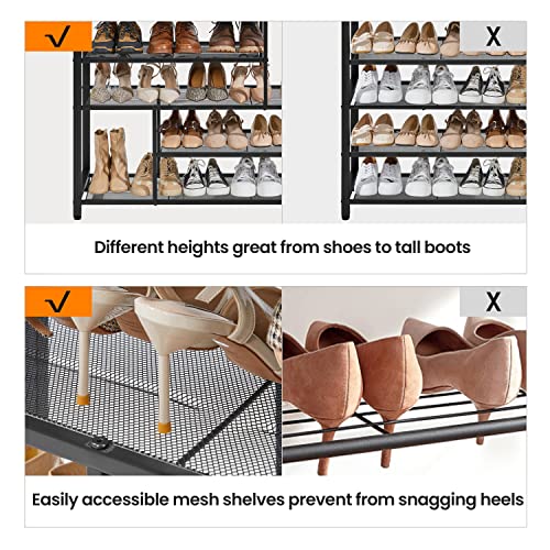 Yaheetech 6-Tier Shoe Rack Organizer, Shoe Shelf Organizer with Storage Box, Free standing Shoe Storage Rack for Entryway, Living Room, Holds 24 Pairs of Shoes, Industrial Style