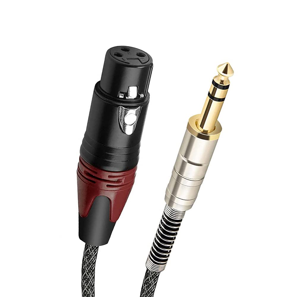 CUNBANZ 20FT XLR Female to 1/4"(6.35mm) TRS Nylon Braided Balanced Microphone Cable,TRS to XLR Female Cable Mic Cord
