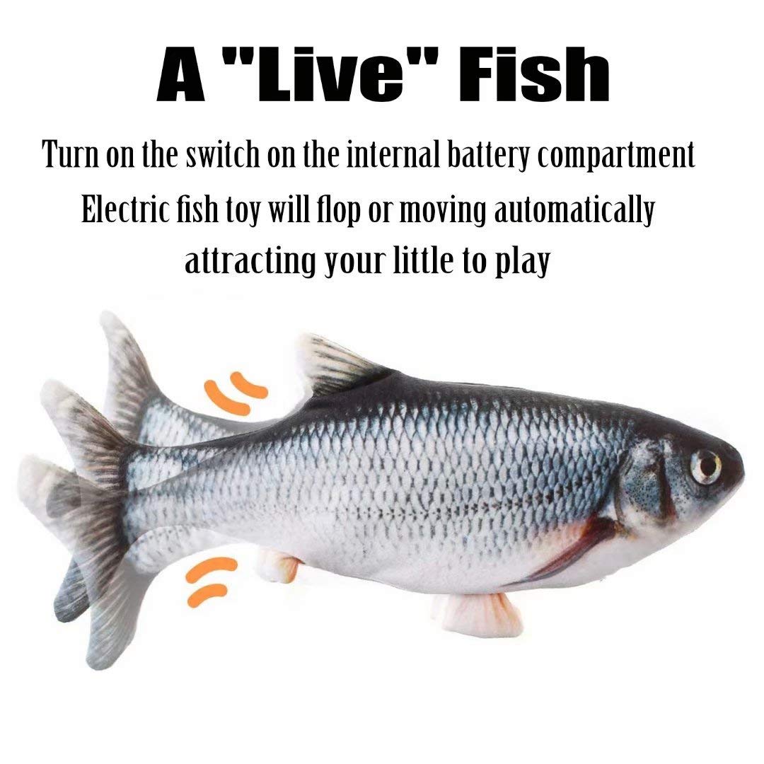 QIAONIUNIU Electric Moving Fish Interactive Plush Toys