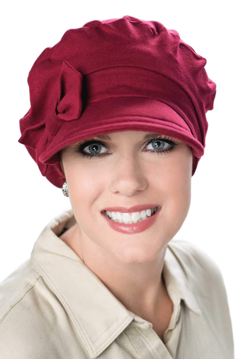 Versatility Newsboy Hat-Caps for Women with Chemo Cancer Hair Loss Luxury Bamboo - Cameo Pink