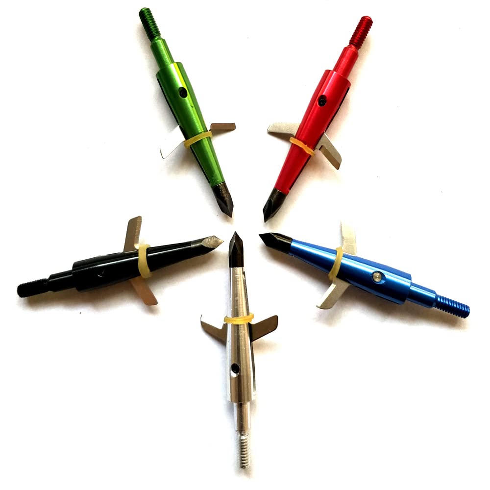 COLORFUL EAGLE Broadhead 2 Blade 100Grain 1.75" Cut Screw on/Off Tips for Carbon Fiberglass Aluminum Arrows Hunting(6/12 Pack) (12pcs Green)