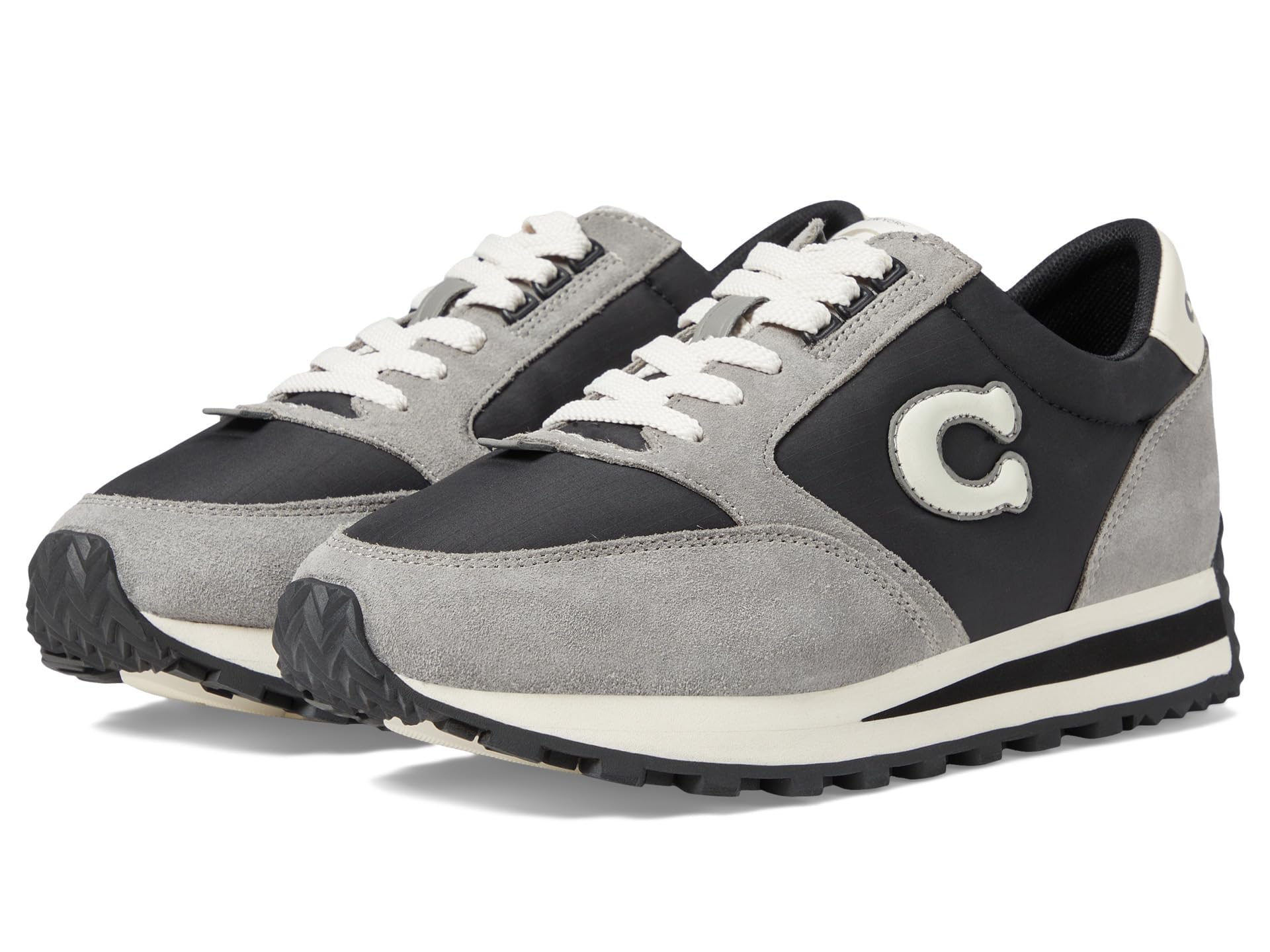 Coach Women's Runner Sneaker, Black/Chalk, 8