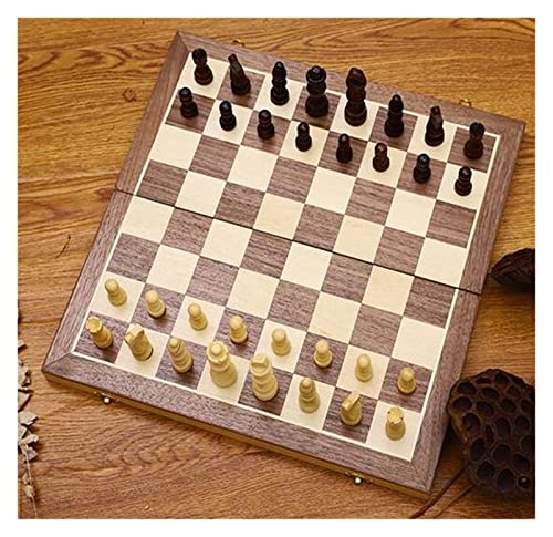 RUVOO Chess Game Chess Set Chess Board 11" Wooden Folding Chess Boards, Handcrafted Portable Travel Chess Game for Beginner Tournament Chess Board Set Board Game