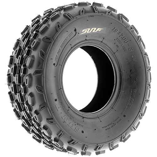 SunF Set of 4 Sport ATV Tubeless Tires 19x7-8 Front & 18x9.5-8 Rear, 4 Ply