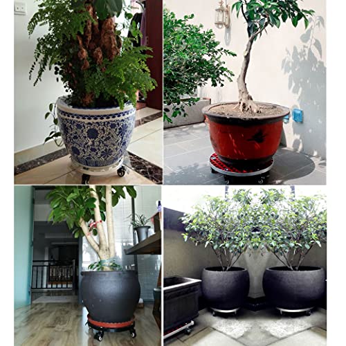 GVILTY Plant Caddy with Wheels Heavy Duty,880lb Capacity, Rolling Plant Stand, Planter Caddies Round Large Flower Pot Mover Plant Dolly Holder Planter Trolley Casters White-67cm/26in