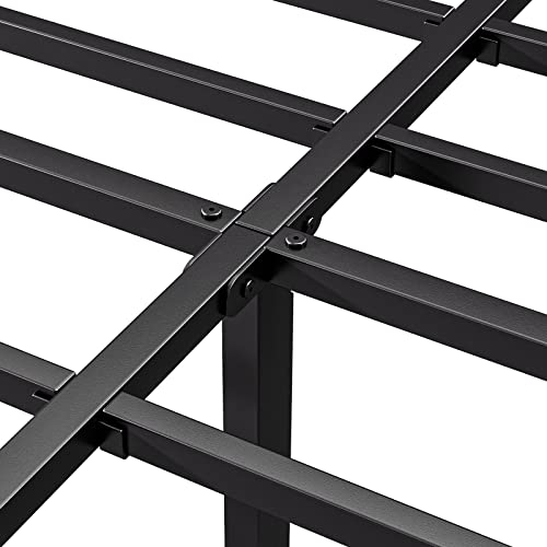 Neslime 18 Inch Full Size Bed Frame No Box Spring Needed, Heavy Duty Metal Platform Bed Frame Full for Heavy People, Easy Assembly, Noise Free, Black
