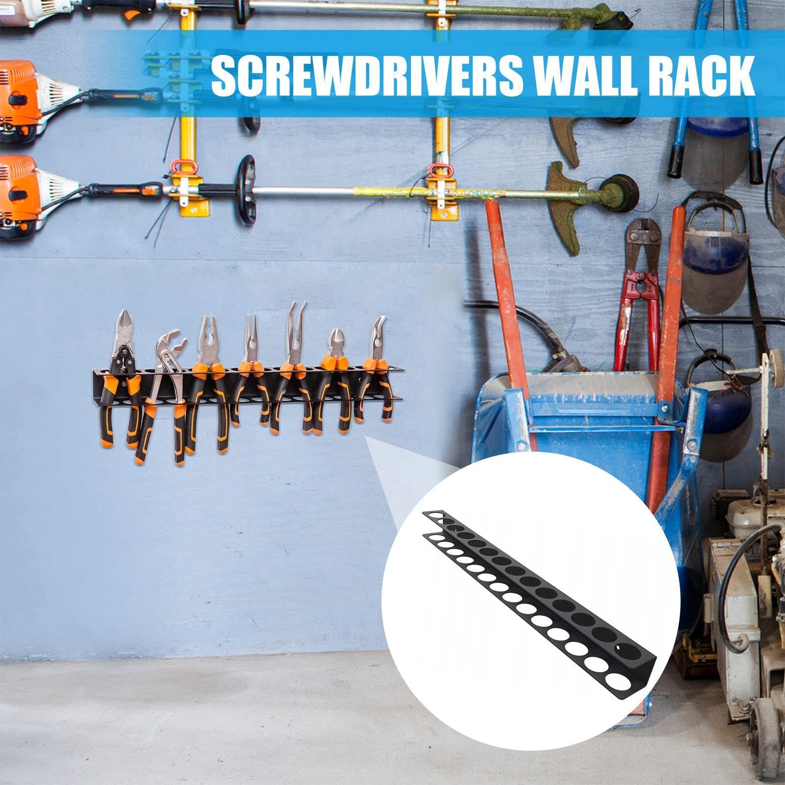 Generic Screwdriver Organizer - Screwdriver Holder Wall Mount | Toolbox Screwdriver Organizer | Screwdriver Rack Organizers and Storage | Screwdriver Rail Organizer | Fits up to 14 Screwdrivers