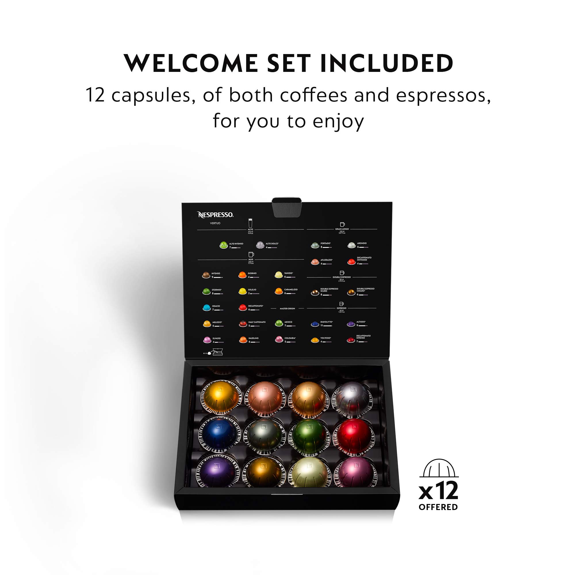 Nespresso Vertuo Coffee and Espresso Maker,1597 ml, by De'Longhi, Graphite Metal