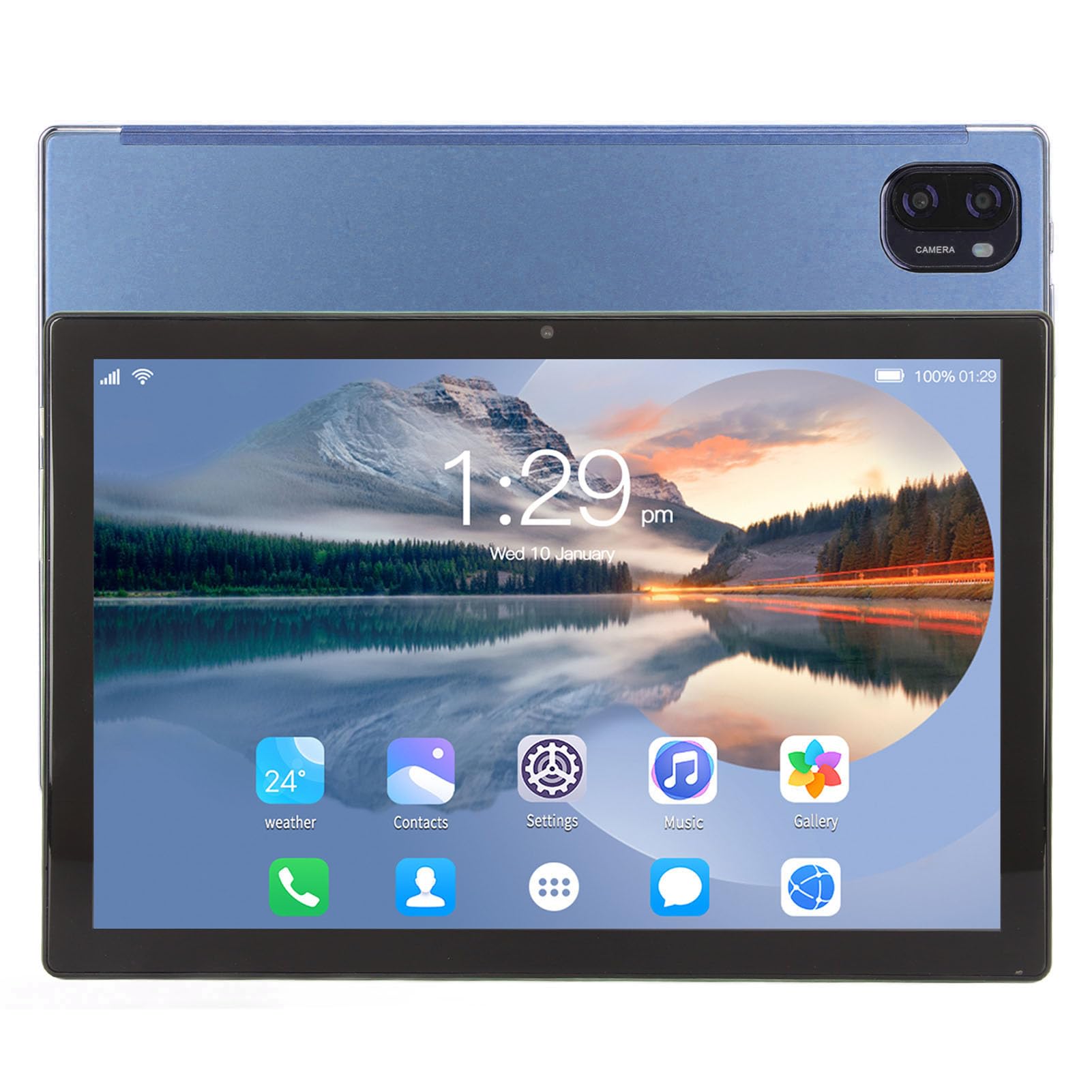 DAUZ 2 in 1 Tablet, Blue 8GB 256GB Memory Aluminium Alloy Business Tablet for Family (US Plug)