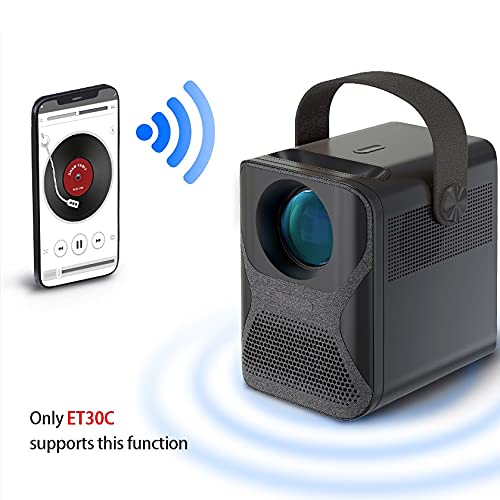 FZZDP Full Projector 1920x1080P Mini Projector for Home Theater Phone LED Video Beamer 4k Decoding 7800mAH ( Size : ET30 )