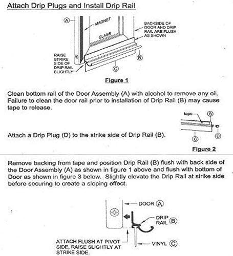 Gordon Glass® Chrome Framed Shower Door Replacement Drip Rail with Vinyl Sweep - 32" Long