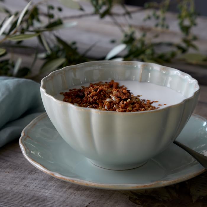 Costa Nova Ceramic Stoneware 26 oz. Soup & Cereal Bowl - Alentejo Collection, White | Microwave & Dishwasher Safe Dinnerware | Food Safe Glazing | Restaurant Quality Tableware