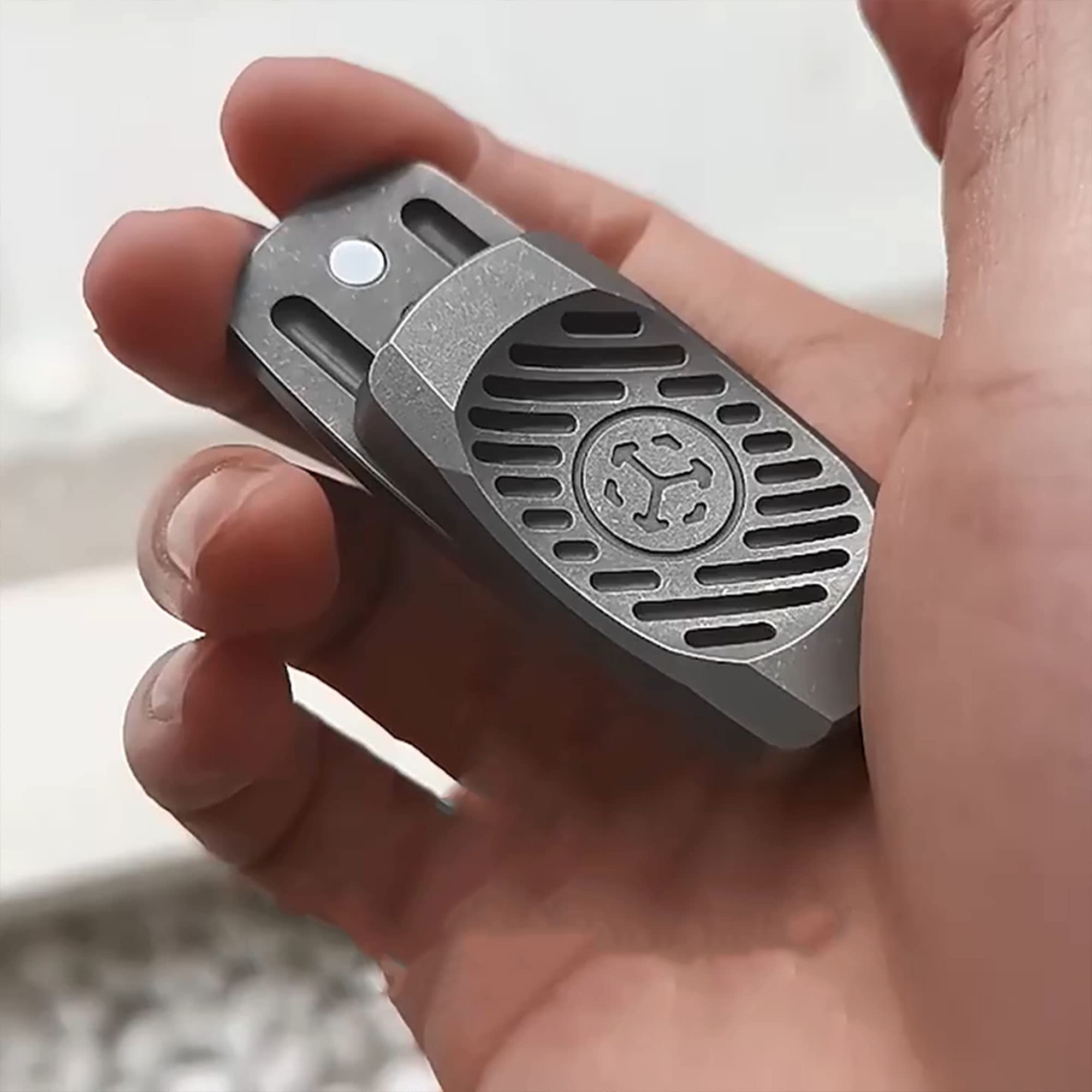 Fidget Slider Infinity EDC Haptic Coin Fidget Toy for Adult (Stone Washing/Zirconium)