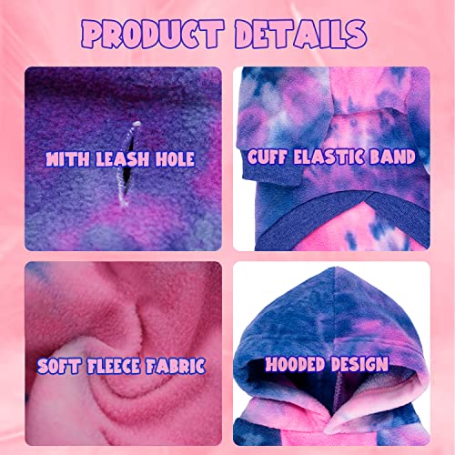 HDKUW Dog Hoodie Sweaters, Dog Winter Clothes, Pet Hooded Sweatershirt Pullover, Dog Outfit Coat Apparel for Small Medium Large Dogs Pink Blue XL
