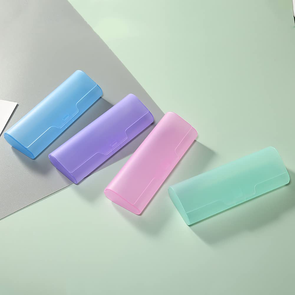 ccHuDE 4 Pcs Clear Plastic Eyeglasses Cases Portable Transparent Sunglasses Box Glasses Protective Case Reading Glasses Box A