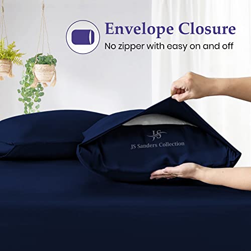 JS Sanders Collection 100% Egyptian Cotton Universal XL-V Berth The Best Boat XL-V Berth Bedding Fits mattresses up to 8β Depth Sheet Set - 1000 Thread Count Navy Blue