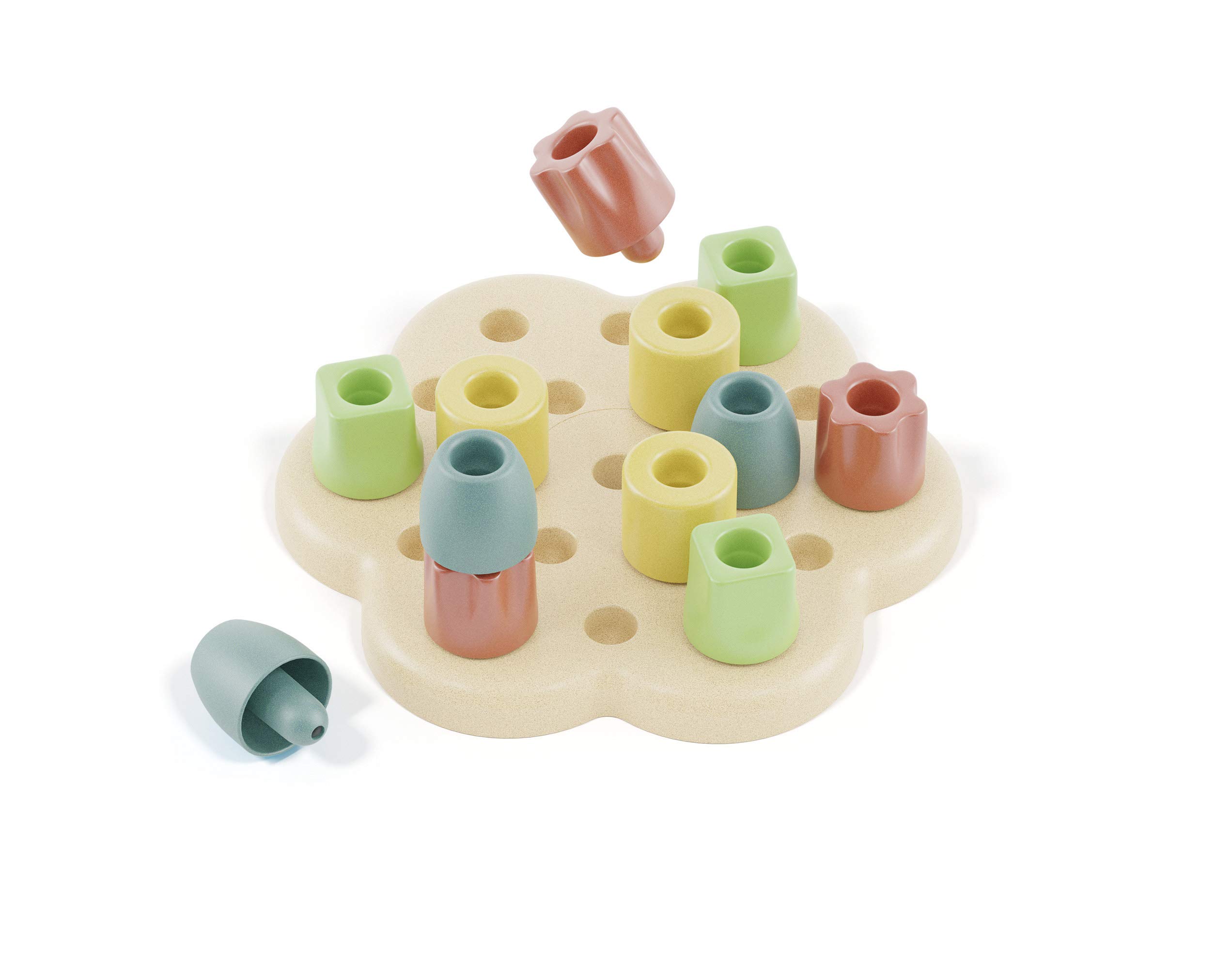 Quercetti Chunky Peggy PlayBio Stacking Toy - Classic Play for Motor Skill Development, Made with Recyclable Bioplastic, for Toddlers and Little Kids Ages 1-3 Years