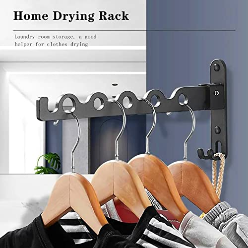 kuaguan Clothes Drying Rack Wall Mounted Drying Racks for Laundry Room Organization and Storage Clothes Rack,Aluminum Dryer Rack with Two Drying Rods for Hanging Wet and Dry Clothes
