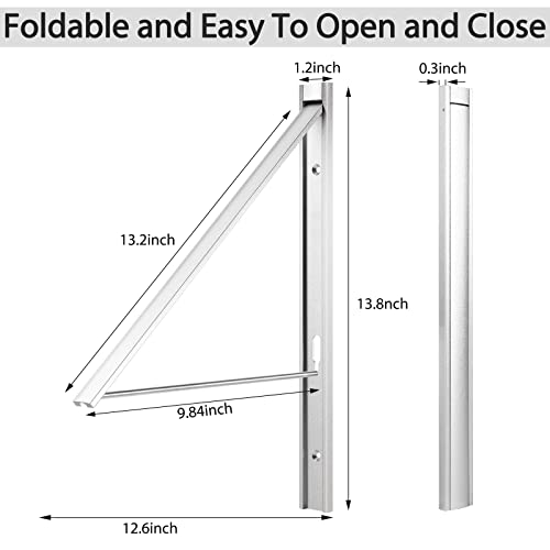 kuaguan Laundry Racks for Drying Clothes Drying Rack,Folding Drying Rack, Wall Mounted Clothes Hanger Rack Drying Rack Clothing Folding Indoor and Outdoor (Silver)