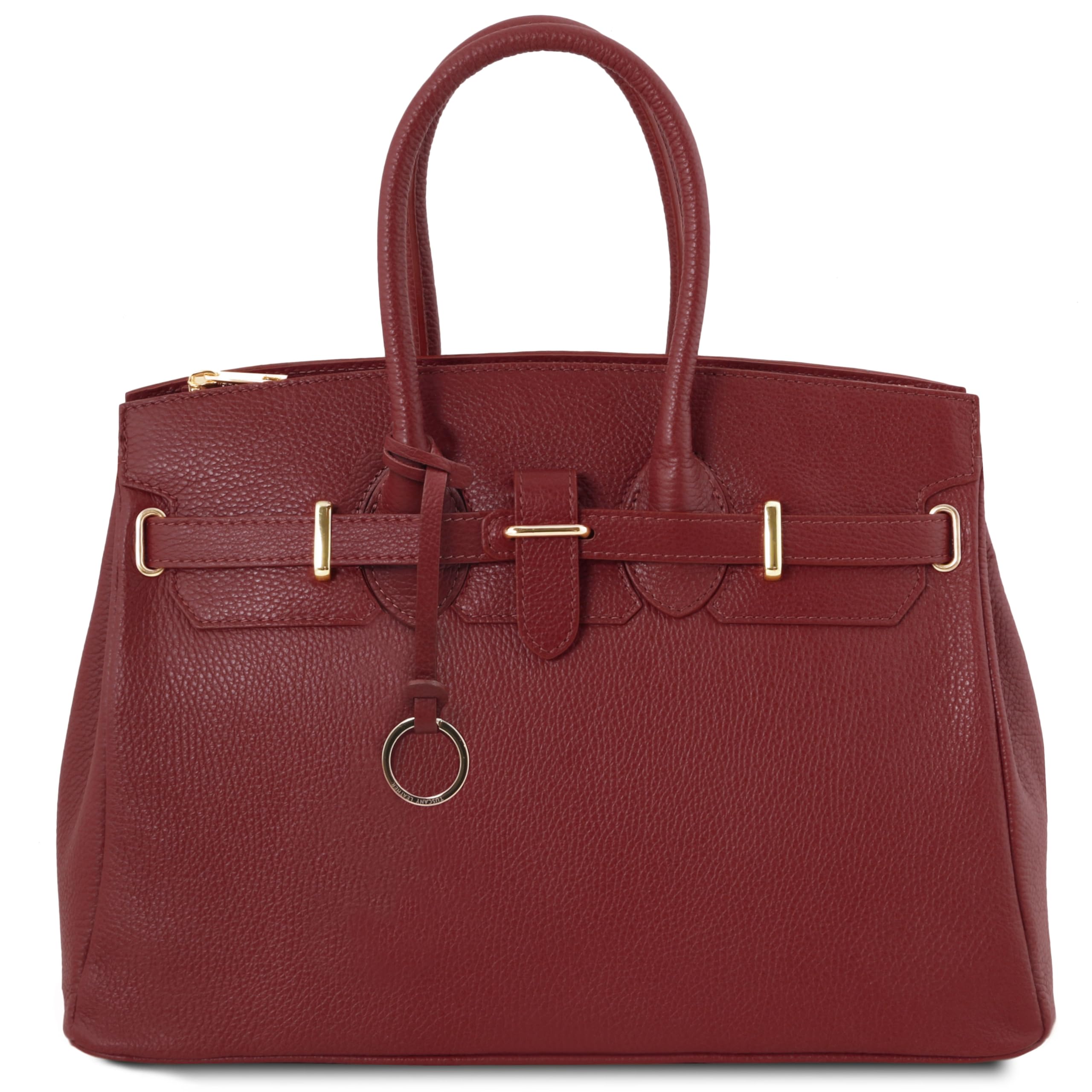Tuscany Leather - TL Bag - Leather handbag with golden hardware - TL141529 (Red)