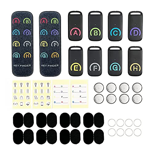 Key Finder with Extra Backup Advanced Fabric RF Transmitter, Item Locator with 131ft Working Range, Wireless Key Tracker with 85dB Loud Beep, Pet/Wallet/Phone Tracker