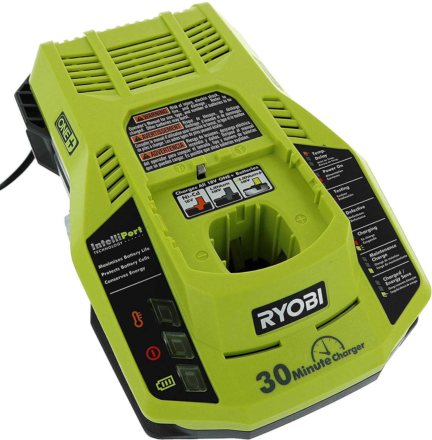 Ryobi P108 One+ 18V 4.0AH Lithium Ion Battery and P117 One+ Dual Chemistry Lithium Ion and NiCad Battery Charger (2 Piece Combo Set)