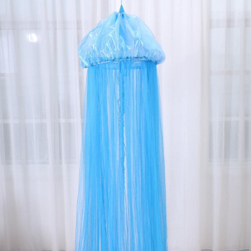 CUTICATE Kids Bed Canopy with Hanging Mosquito Net for Baby Crib Nook, Jellyfish Castle Game Tent Nursery Play, Summer Room Decor (Blue)