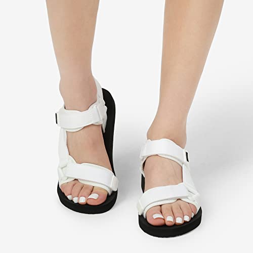 DREAM PAIRS White Sandals Women, Comfortable Walking Sandals with Arch Support, Athletic Hiking Sandals Outdoor, Soft Waterproof Sandals Beach Poolside Travel, White, Size 11, Sdsa2309W