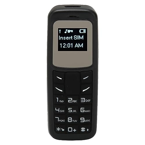 DAUZ Mini Mobile Cell Phone, Compact ABS Lightweight Mini Cell Phone for Travel (Black)