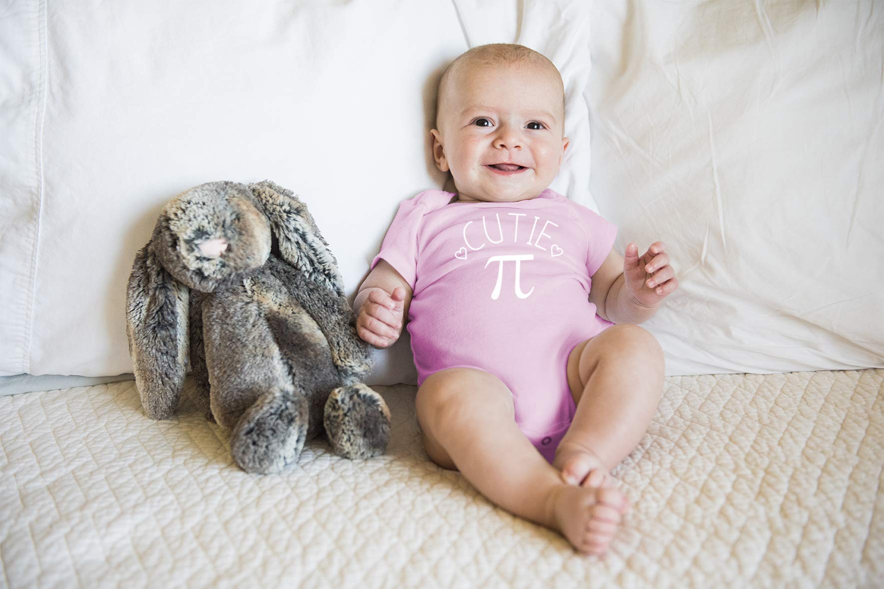 Cutie Pie - Geeky Math Lover Nerd - Funny Cute Infant Creeper, One-Piece Baby Bodysuit (Pink, 6 Months)