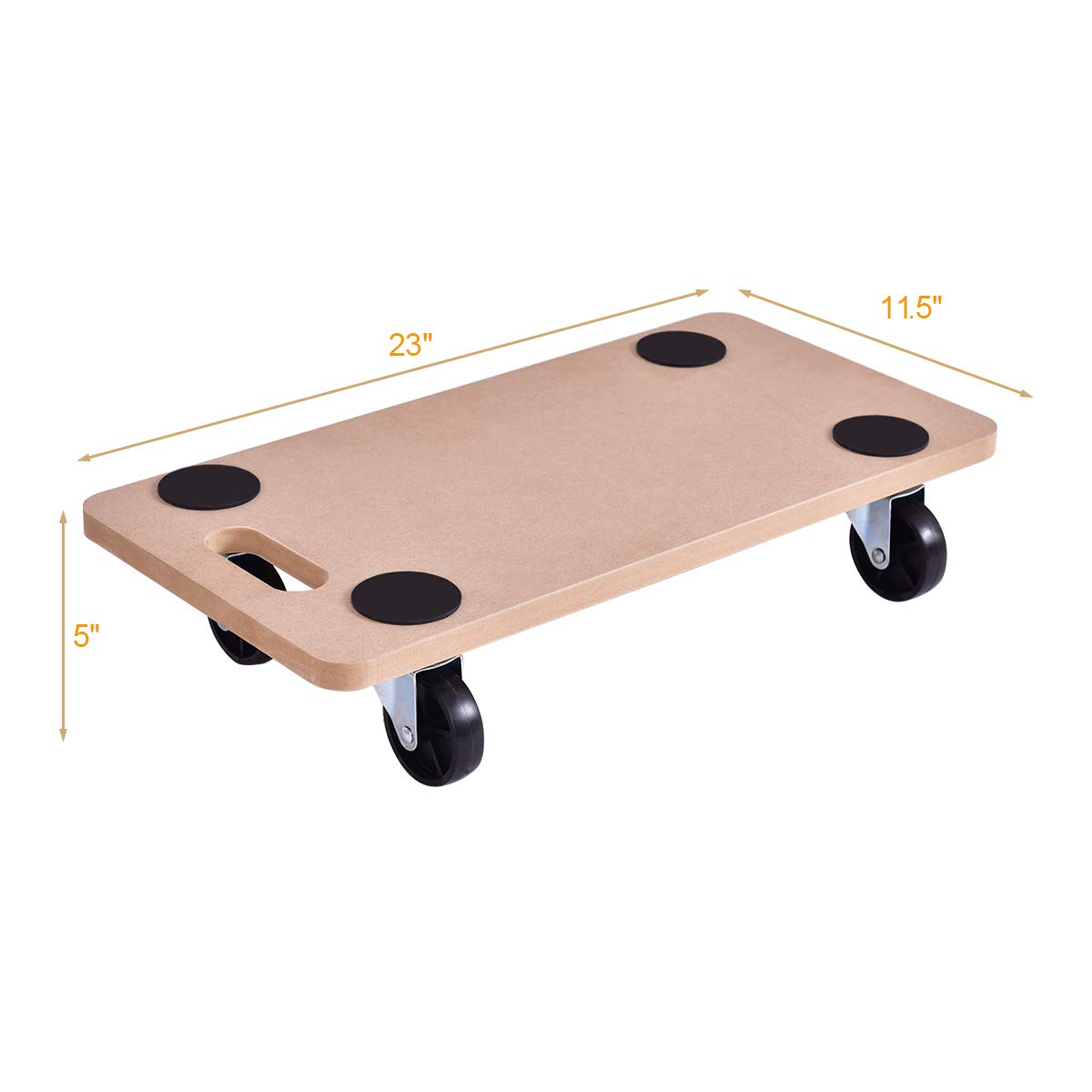 Goplus Furniture Moving Dolly, Heavy Duty Wood Rolling Mover with Wheels for Piano Couch Fridge Heavy Items, Securely Holds 500 Lbs (23" x11.5" Platform)