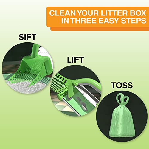 Neater Pet Brands - Neater Scooper Cat Litter Sifter - Bulk Pack Value Bundle Includes 195 Refill Bags - Mess Free Cat Litter Scoop to Bag Waste Bin System with Extra Waste Bags (Grey)
