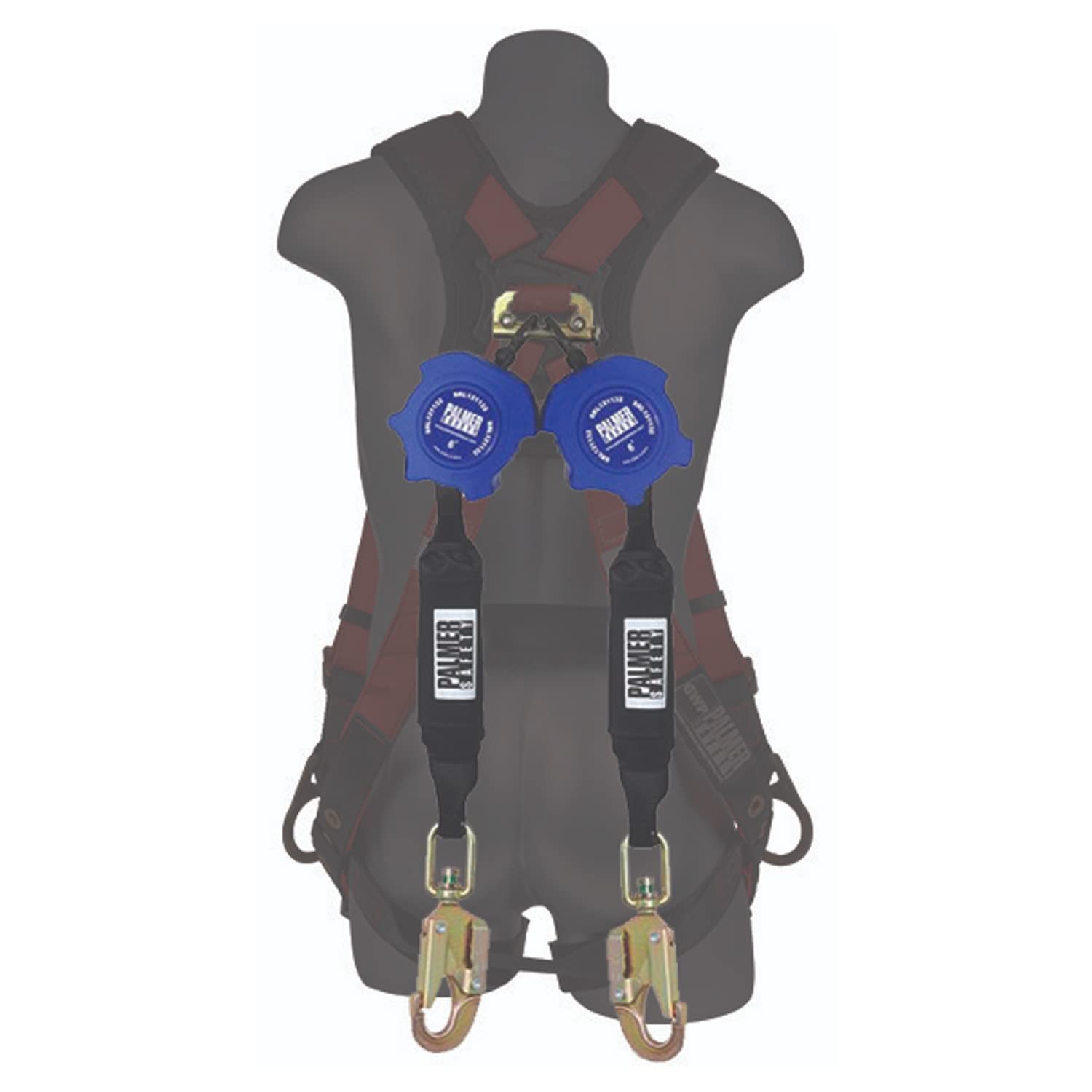 Palmer Safety Fall Protection SRL121132T Twin SRL 6' Lightweight Web with Snap Hooks