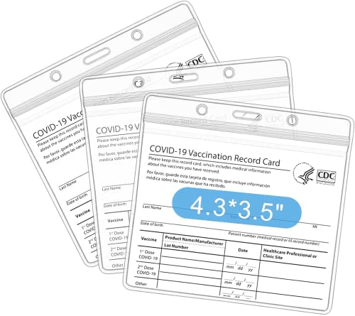 KGX Vaccine Card Holder for Travel Essentials, 4.3×3.5 in Waterproof Card Protector with Sealing Strip, Traveling Accessories, Travel Essentials for Flying, Card Protector (3 Pack)