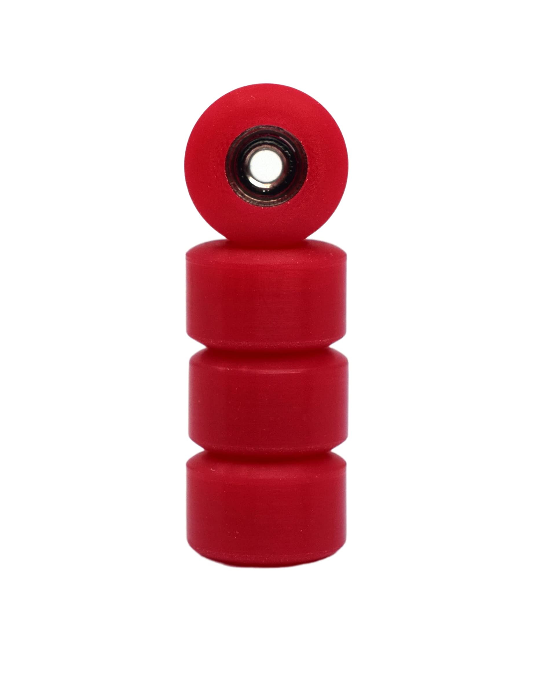 Teak Tuning Apex 71D Urethane Fingerboard Wheels, New Street Shape, 7.7mm Diameter, Ultra Spin Bearings - Made in The USA - Cherry Red Colorway