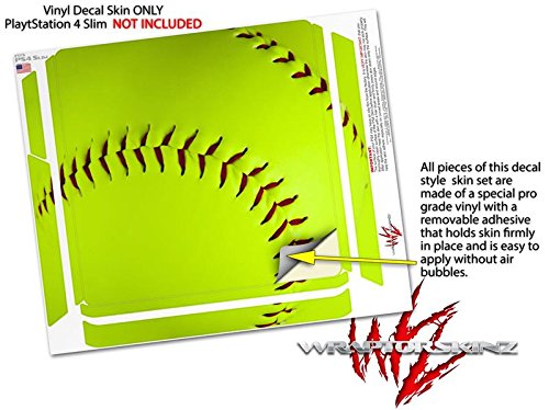 Vinyl Decal Skin Wrap compatible with Sony PlayStation 4 Slim Console Softball (PS4 NOT INCLUDED)