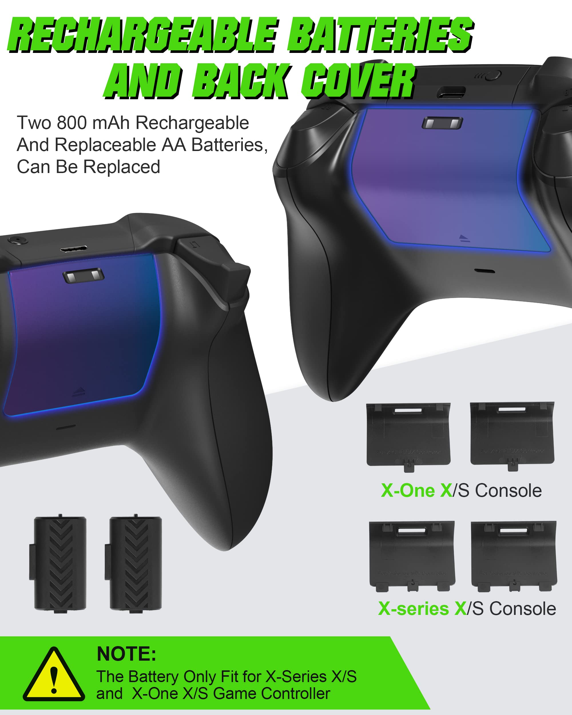 Controller Charge Stand for Xbox Series X, ZAONOOL Dual Controller Charging Station Dock for Xbox Series X with 2X 800mAh Rechargeable Battery, 10 Game Card Slot, Headset Holder and 4 Battery Cover