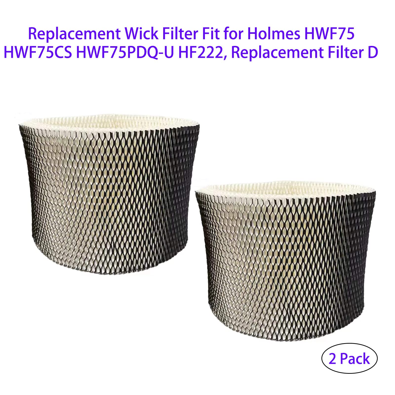 HOMFILBIT HWF75 Replacement Wick Filter Fit for Holmes HWF75 HWF75CS HWF75PDQ-U HF222, Replace Filter D (2 Pack)