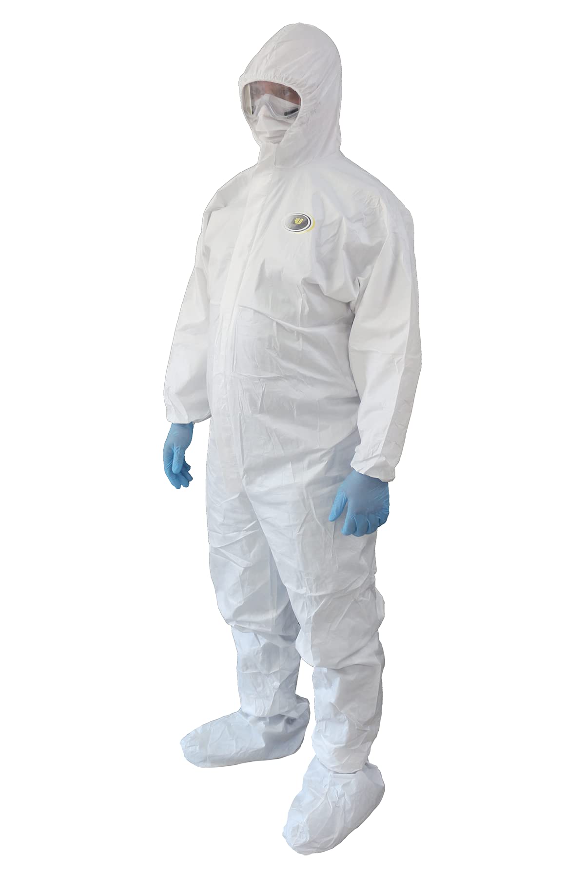 NOW INTERACTIVES YLD Disposable Protective Coverall Hazmat Suit, Heavy Duty Painters Coveralls (Medium) (1 pc)