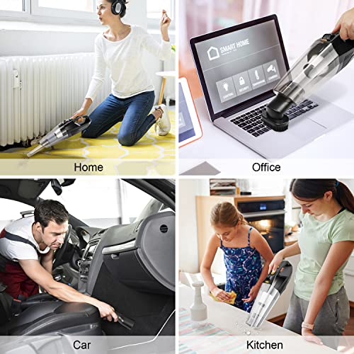 SAKKCA Car Vacuum Cleaner Cordless - Handheld Vacuum Rechargable, 9000pa High Suction, Led Light, Wet-Dry Use Portable Car Vacuum for Vehicle Home Office