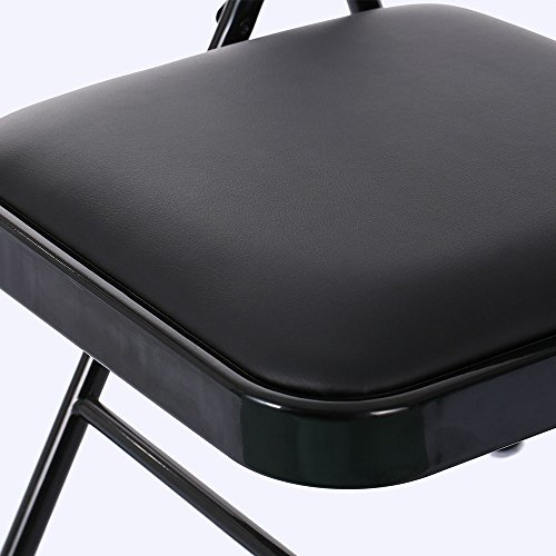 Karl home 6 Pack Black Folding Chairs with Padded Seats for Outdoor & Indoor, Portable Stackable Commercial Seat with Steel Frame for Events Office Wedding Party, 330lbs Capacity