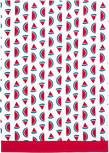 Pavilion Gift Company Pink Watermelon Patterned Tea Towel Set of 2 Happiness is Retire Life, 19.75 x 27.5 inch