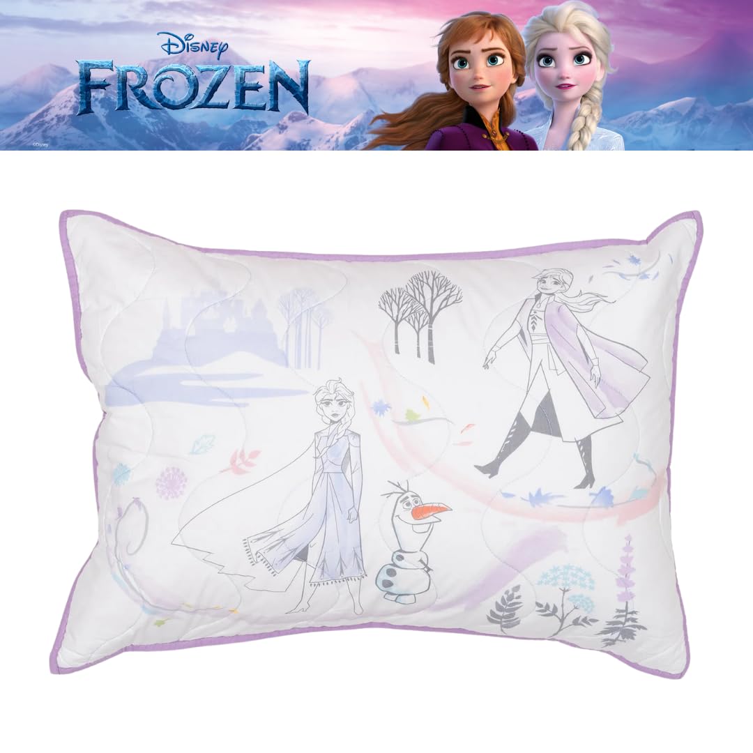 Franco Disney's Frozen 2 Kids Bedding Super Soft Premium Organic Cotton Quilt Coverlet with Sham, 3 Piece Full/Queen Size, (Officially Licensed Product)